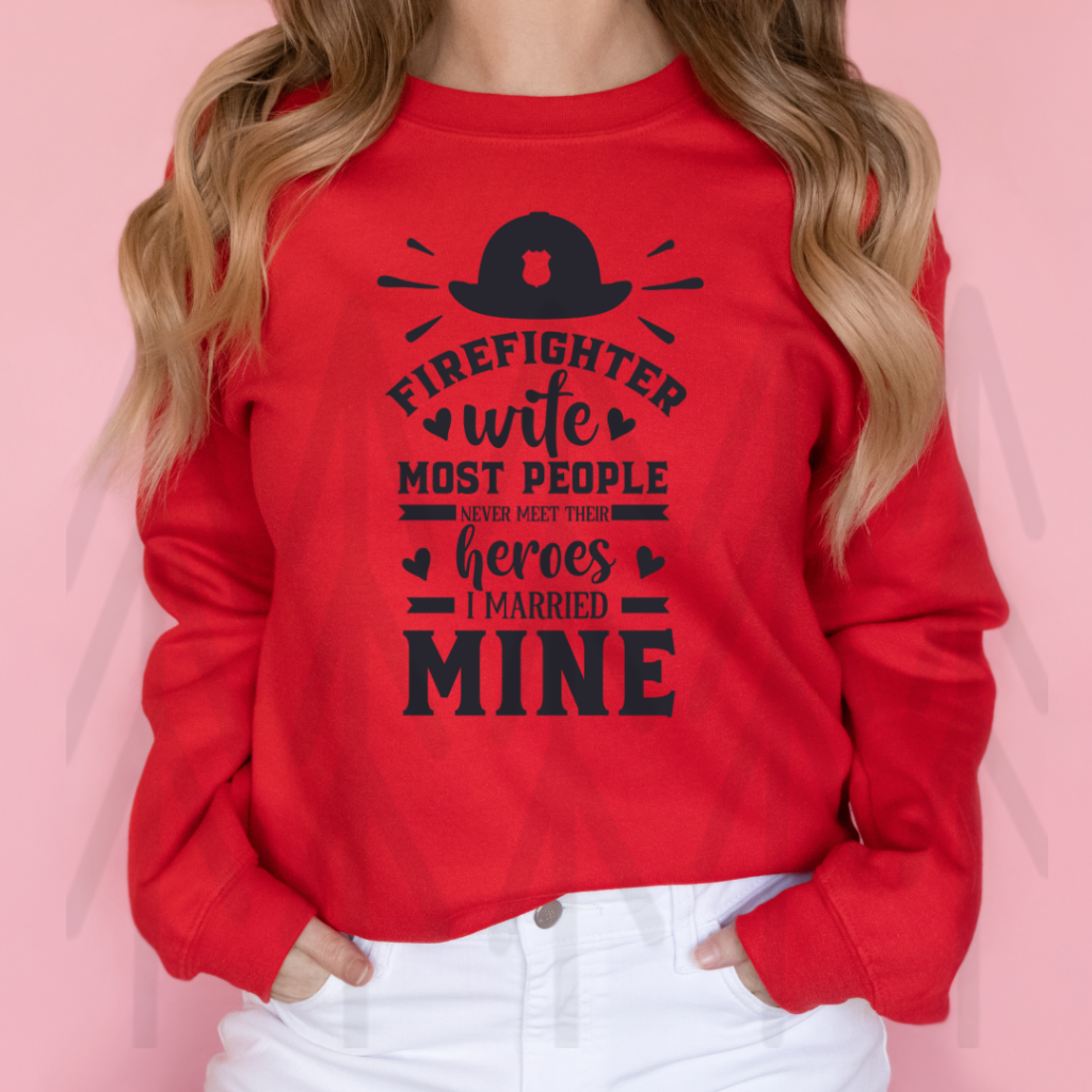 Firefighter Wife - Married Mine - Black – Central MN Gifts